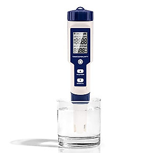 Water Quality Tester, PH Salinity Temp TDS EC Automatic Calibration Digital Water Detector IP67 Waterproof for Aquarium