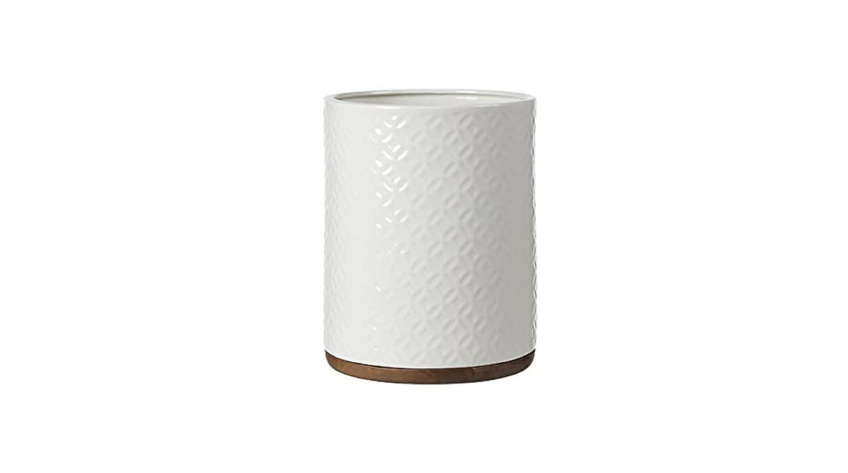 Motifeur Bathroom Wastebasket - Elegant Ceramic Trash Can