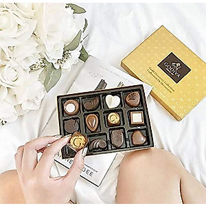 Godiva Chocolatier Assorted Gold Discovery Gift Box, Gourmet Chocolates, Great for any gift, Chocolate Gifts, Assorted Chocolates, 12 pc