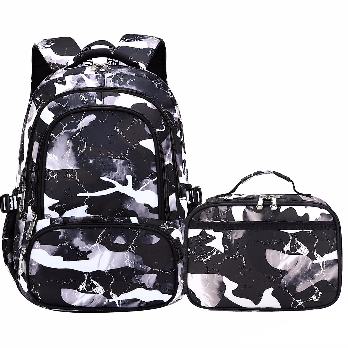 XLERHAZO School Backpack Camouflage Backpack Water Repellent Casual Daypack Lightweight Bookbags for Boys Girls (DX Camo Blue)