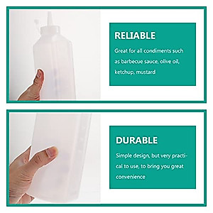 UPKOCH Squirt Bottle 2Pcs Plastic Squeeze Squirt Condiment Bottles With On Cap Lids Dispensers For Ketchup Mustard Mayo Hot Sauces Olive Oil Plastic Squeeze Bottles Plastic Water Bottles