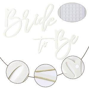 MASTRON Bride to Be Sign - White Felt Letters Bridal Shower Sign for Backdrop Bride to Be Sign Letters for Balloon Arch Photo Props Bachelorette Engagement Wedding