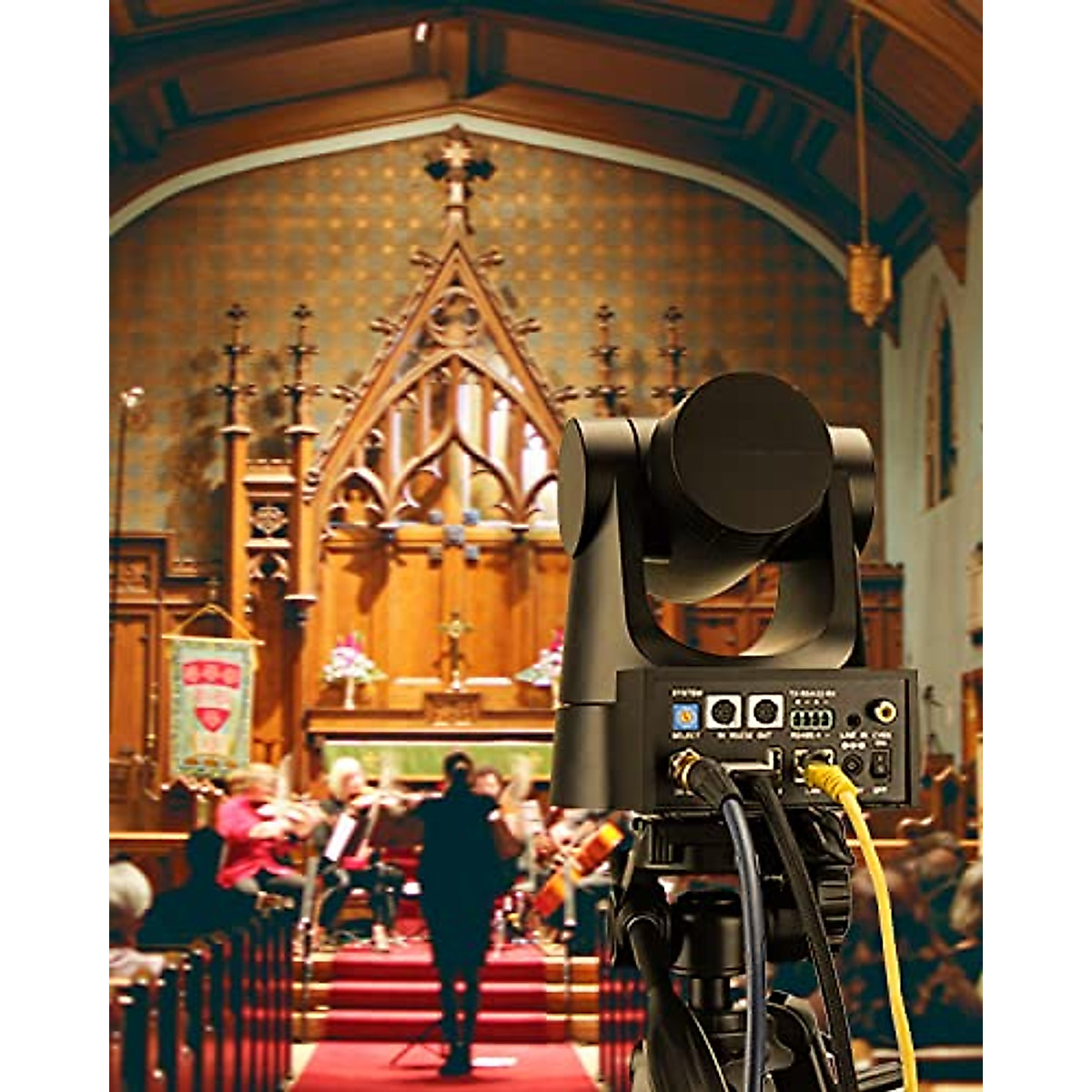 FoMaKo NDI PTZ Camera 30X Bundle HDMI 3G-SDI IP PoE HDMI PTZ Camera for Church Worship(2pcs) PTZ Controller PoE IP PTZ Camera Controller Keyboard (PTZ Bundle KN30Ax2+KC608 Pro)