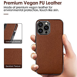 LOHASIC Case for iPhone 13 Pro Max, Soft PU Leather Classic Luxury Business Slim Cover Non-Slip Anti Scratch Full Protective Phone Cases Compatible with iPhone 13 Pro Max(2021) 6.7" - Brown