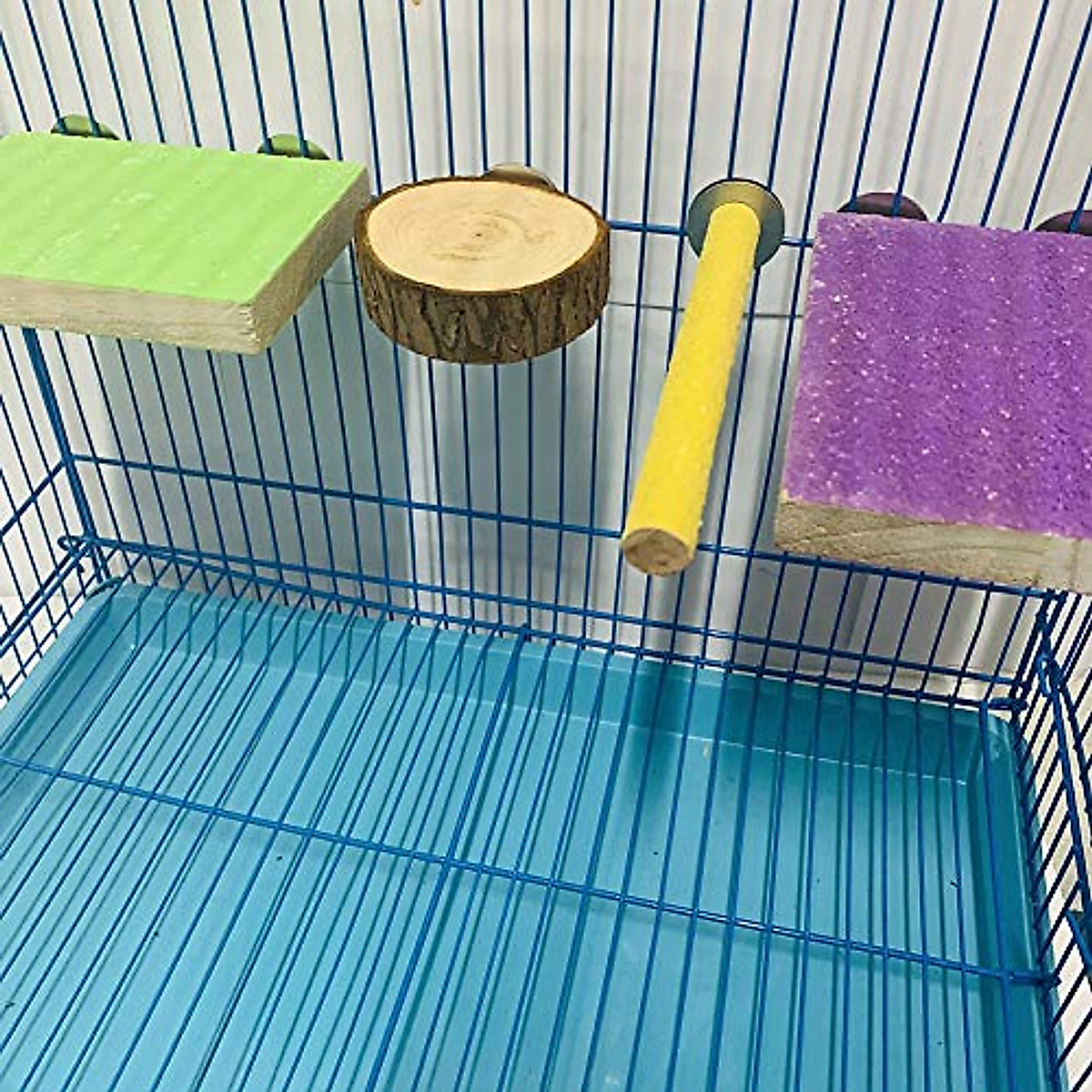 ZYYRT Parrot Perch Stand 9PCS Wooden Bird Paw Grinding Stick Perch Stand Platform Parakeet Cage Accessories Exercise Toy for Budgies Conure Cockatiel