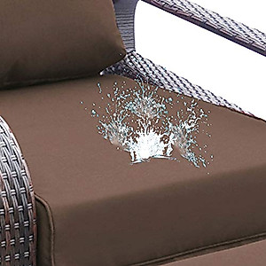 Outdoor Recliner, Outdoor Wicker Recliner Chair with 5.12'' Thickness Cushions, Automatic Adjustable Rattan Patio Chaise Lounge Chairs, Aluminum Frame, Anti-UV and Rustless