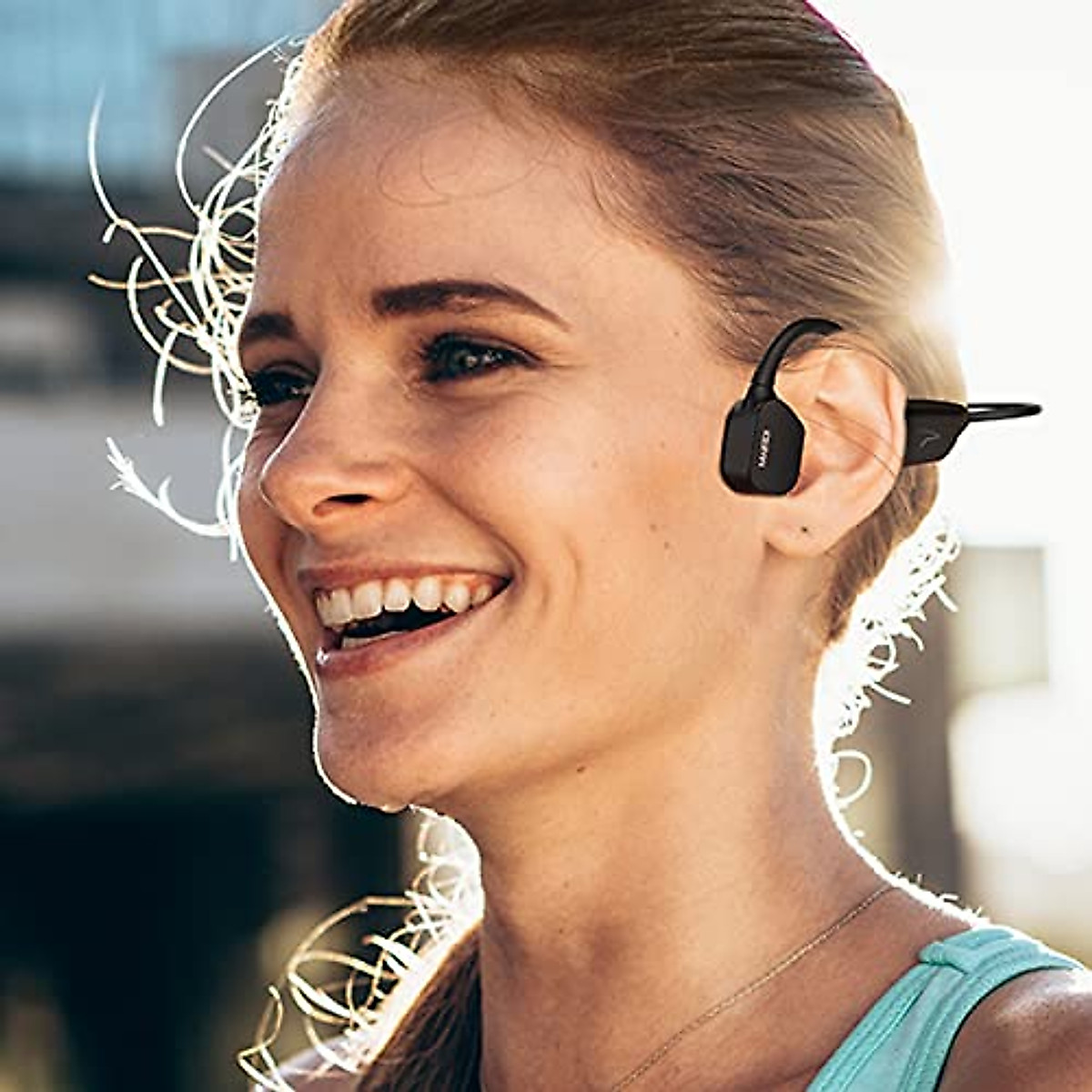 MAIRDI Bone Conduction Headphone Bluetooth with Mic, Open-Ear Wireless Headphone Titanium, with USB Bluetooth Adapter for PC, Sweat Resistant Sport Earphone for Running Workout Driving Bicycling