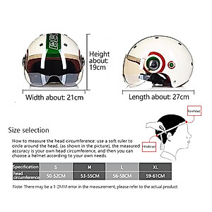 Electric Motorcycle Half Helmet 3/4 Lightweight Adult Vantage Helmet with Visor Men's Women's Summer Cute Scooter Light Moped Helmet, Light Breathable Quick Buckle, DOT Certified -E-S