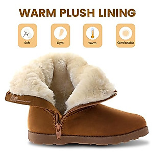 LseLom Girls Winter Snow Boots Warm Fur Lined Lightweight Kids Fashion Booties Outdoor Shoes for Girls Big Kid US 3