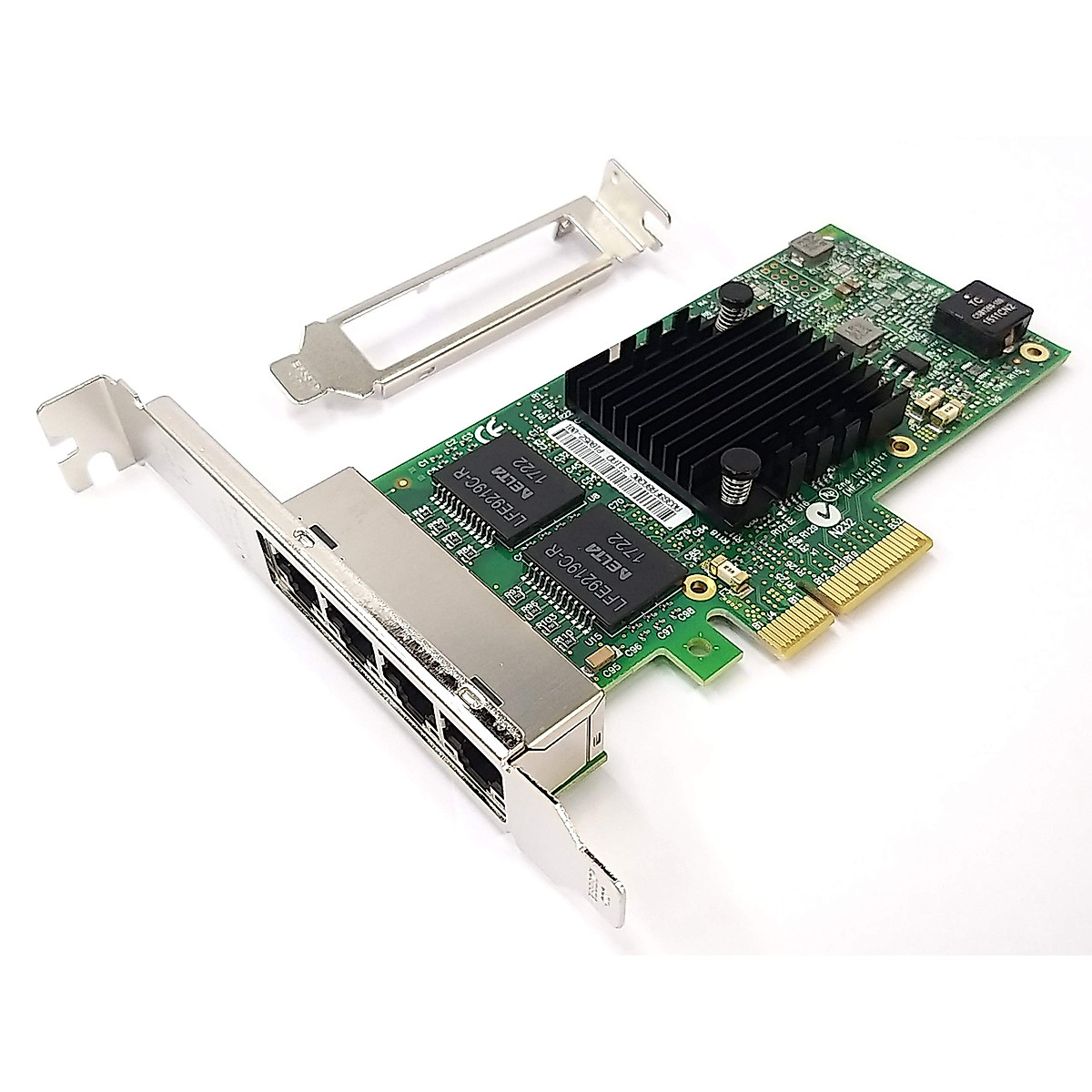 HINYSENO 4 Port RJ-45 10/100/1000Mbps PCI-Express x 4 Gigabit Ethernet Server Adapter 4 Port Network Interface Controller Card for I350AM4 Chipset, Compare to Intel I350-T4