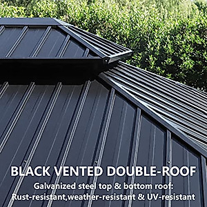 MUPATER 10'x 12' Outdoor Hardtop Gazebo with Galvanized Steel roof,Aluminum Frame, Metal Gazebo with Netting&Curtains for Garden, Patio, Lawns, Grey