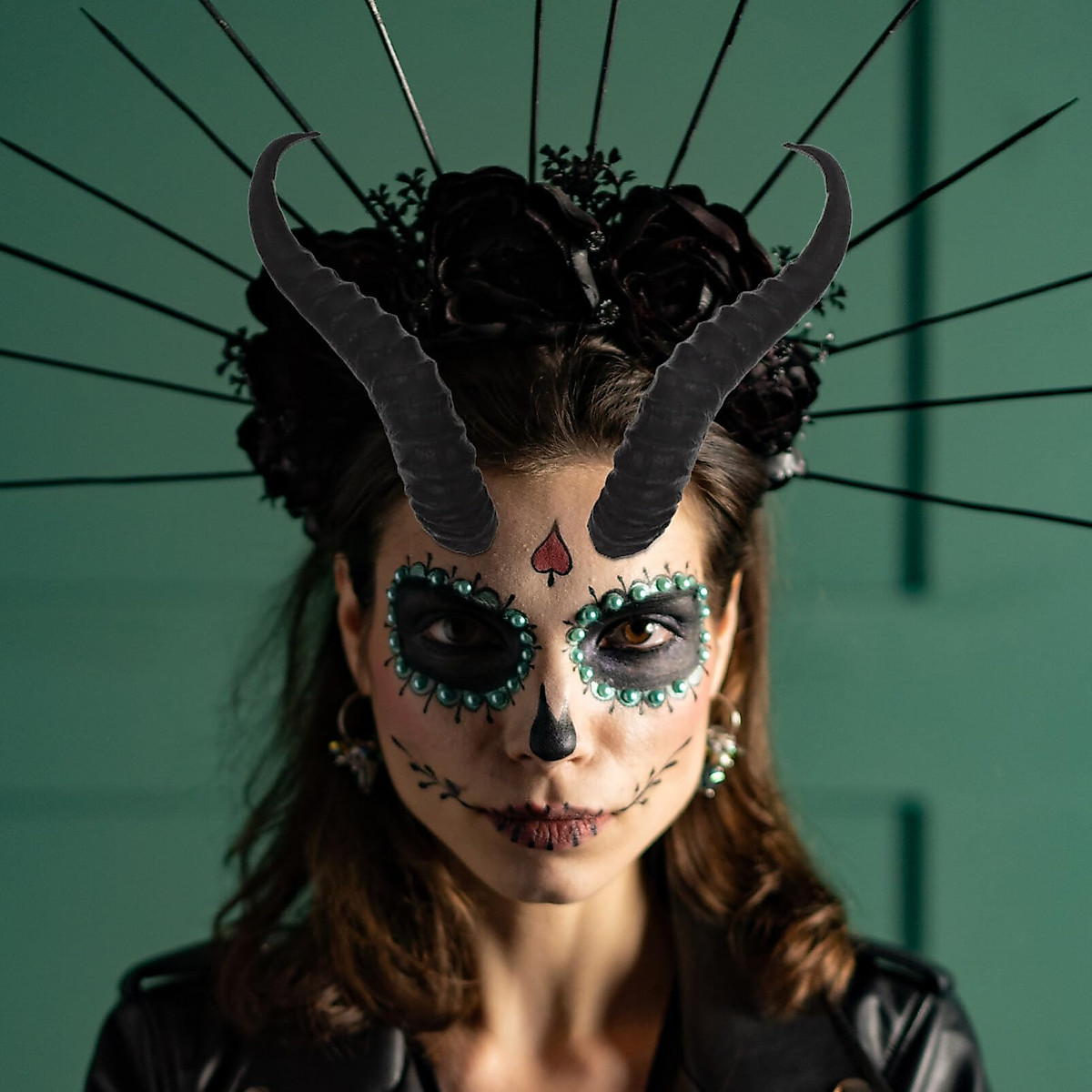 Beaupretty Goth Accessories Sheep Costume Horns Artificial Horns Halloween Sheep Antlers DIY Horns Plastic Cosplay Party Supplies for Women Men Black Halloween Headband Womens Headbands