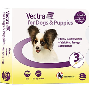Vectra® for Dogs & Puppies Flea Treatment & Prevention for Extra Small Dogs (2.5 – 10 lbs.) 3-Month Supply