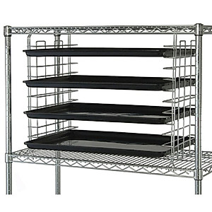 Quantum Storage Systems TS18C 18" Deep Tray Slide Set for Wire Shelving Units, Chrome Finish, 12" Height x 27" Width x 18" Depth