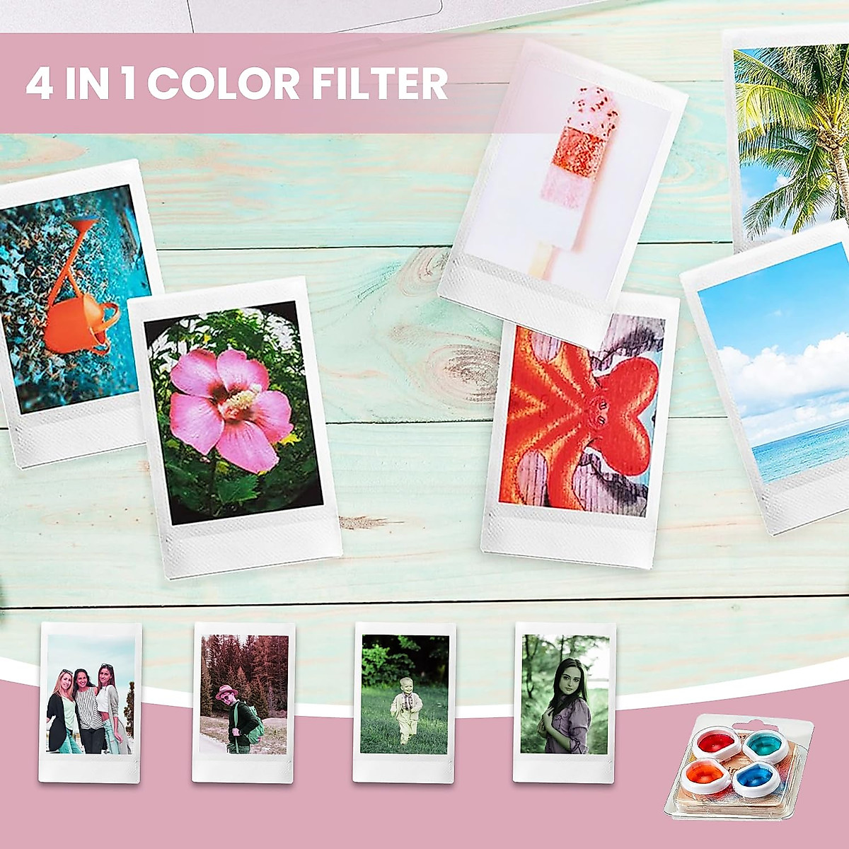 FujiFilm Accesories Pack, Includes Photo Album, Camera Case, Camera Strap, 60 Exposures Film Value Pack & Cleaning Cloth - Blush Pink (Camera Not Included)