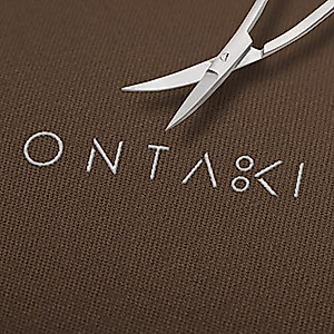 ONTAKI Dual Bent Machine Embroidery Scissors 6.5" - Premium German Steel Applique Fabric Scissors Angled Handle And Curved Razor-Sharp Small Tip For Optimal Precision Stitches, Crafting, Sewing-Silver