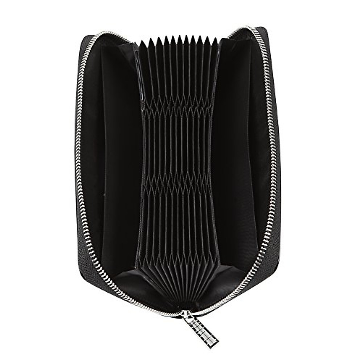 Cynure Women 36 Slots RFID Blocking Card Holder Large Long Leather Zipper Organizer Accordion Wallet,Black