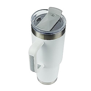 Pelican Hydration Pelican Porter™ 40 oz Vacuum Insulated Tumbler - Recycled Stainless Steel Double Wall Travel with Dual Lid, Powder Coated Insulated Coffee Mug For Hot Cold Drinks, Bright White