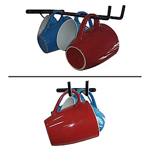 Stemware Wine Glass Rack Wall Mountable Heavy Duty Thick Wrought Exquisite bronze black powder coating 2 Rows 10.2 Inch Deep,Metal Storage Hanger for Kitchen or Bar