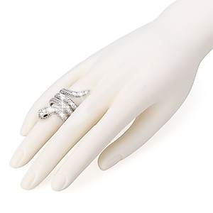 Kemstone Original Silver Plated Snake Ring Jewelry, Size9