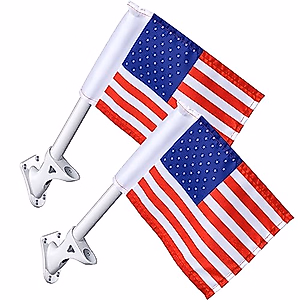 2 Sets American Flag Swing Set American Flag for Playset with Pole Playset Accessories 4th of July decorations and Treehouse Playhouse Backyard Decorations