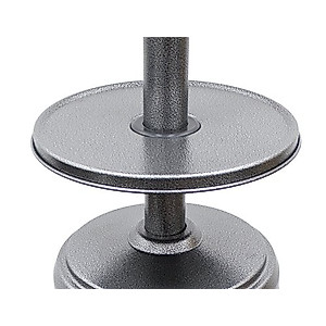 Hiland HLDS01-CB 48,000 BTU Propane Patio Heater w/Wheels and Table, Large, Hammered Silver