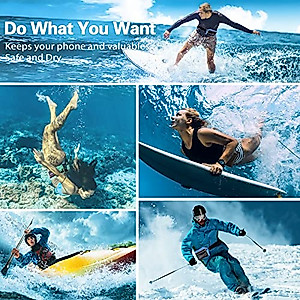 SJEhome Waterproof Phone Pouch,IPX8 Waterproof Phone Case with Adjustable Waist Strap,Compatible with iPhone Whole Series Galaxy Whole Series up to 7",Waist Bag for Beach, Boating,Swim,Black