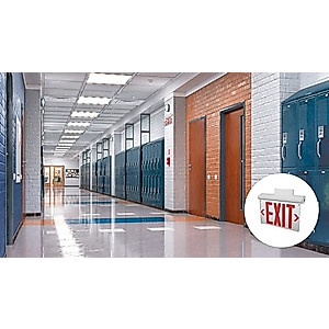 Lithonia Lighting BE W R UM M2 BE Basics Edge-Lit Exit Sign, White with Red Letters, Universal Mount