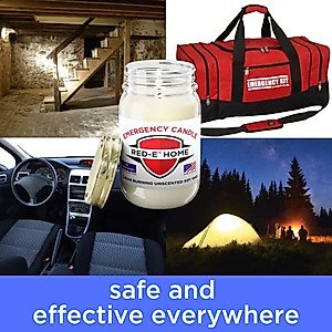 Stillwater Bath and Body Emergency Candle | Clean Burning Unscented Uncolored Long Burning Soy Wax | 13 Lumens and 80 BTUs | Large 16 oz Jar | Hand Made in The USA