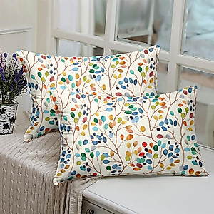 MULLEPP Floral Duvet Cover Queen 3 Pieces Eucalyptus Leaves Comforter Set with Zipper Corner Ties, Botanical Boho Duvet Cover and Pillow Shams Soft Microfiber Bedding Set for All Season