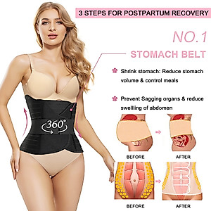 SCARBORO 3 In 1 Postpartum Belly Band Wrap For Pregnancy C Section Post Party Recovery Binder Faja Postparto Waist Trainer Girdle for Women Shapewear
