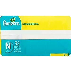 Pampers Swaddlers Disposable Diapers Newborn Size 0 (> 10 lb), 32 Count, JUMBO