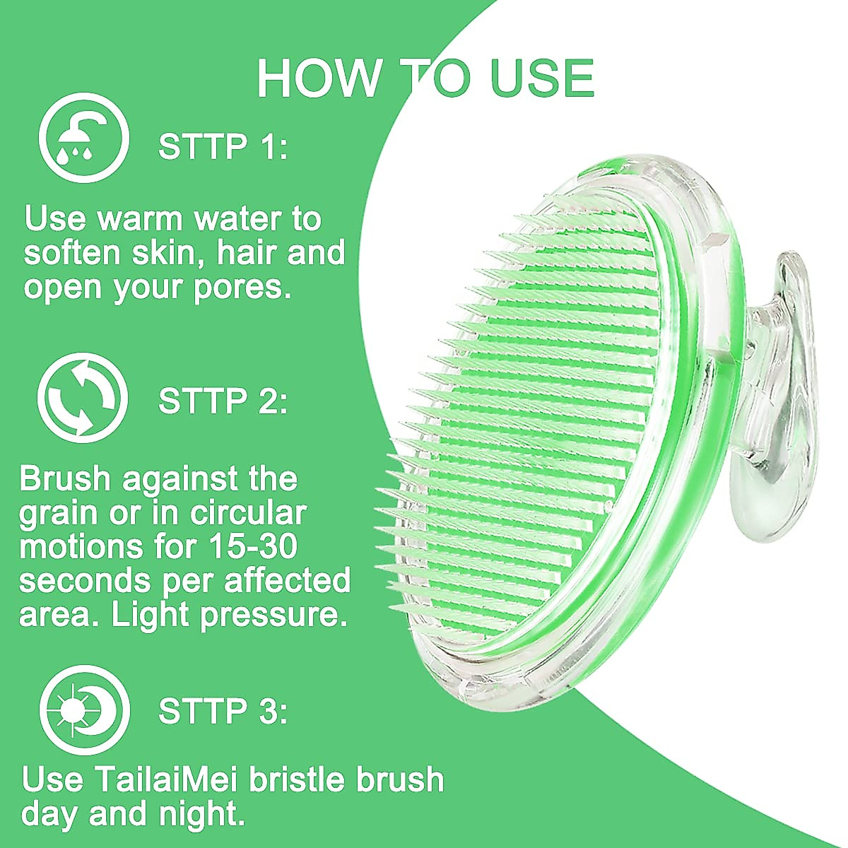 TailaiMei Exfoliating Brush for Ingrown Hair Treatment - To Treat and Prevent Bikini Bumps, Razor Bumps - Silky Smooth Skin Solution for Men and Women