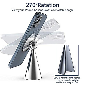 Yikda Cell Phone Stand for MagSafe Charger - Magnetic Phone Holders Desktop Stand - for iPhone12 Series & iphone13 Series Stand (Silver)