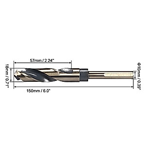 uxcell Reduced Shank Twist Drill Bits 18mm High Speed Steel 4341 with 10mm (3/8") Shank for Stainless Steel Alloy Metal Plastic Wood