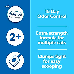Fresh Step Advanced Multi Cat Clumping Litter with Febreze Freshness, Fresh Step Clumping Cat Litter Extra Strength Formula, 37 lbs. (2 x 18.5 lb. Box)