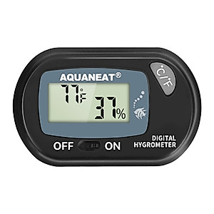 AQUANEAT Reptile Thermometer Hygrometer Digital Display Temperature and Humidity Moniter for Reptiles Rearing Box with Suction Cup