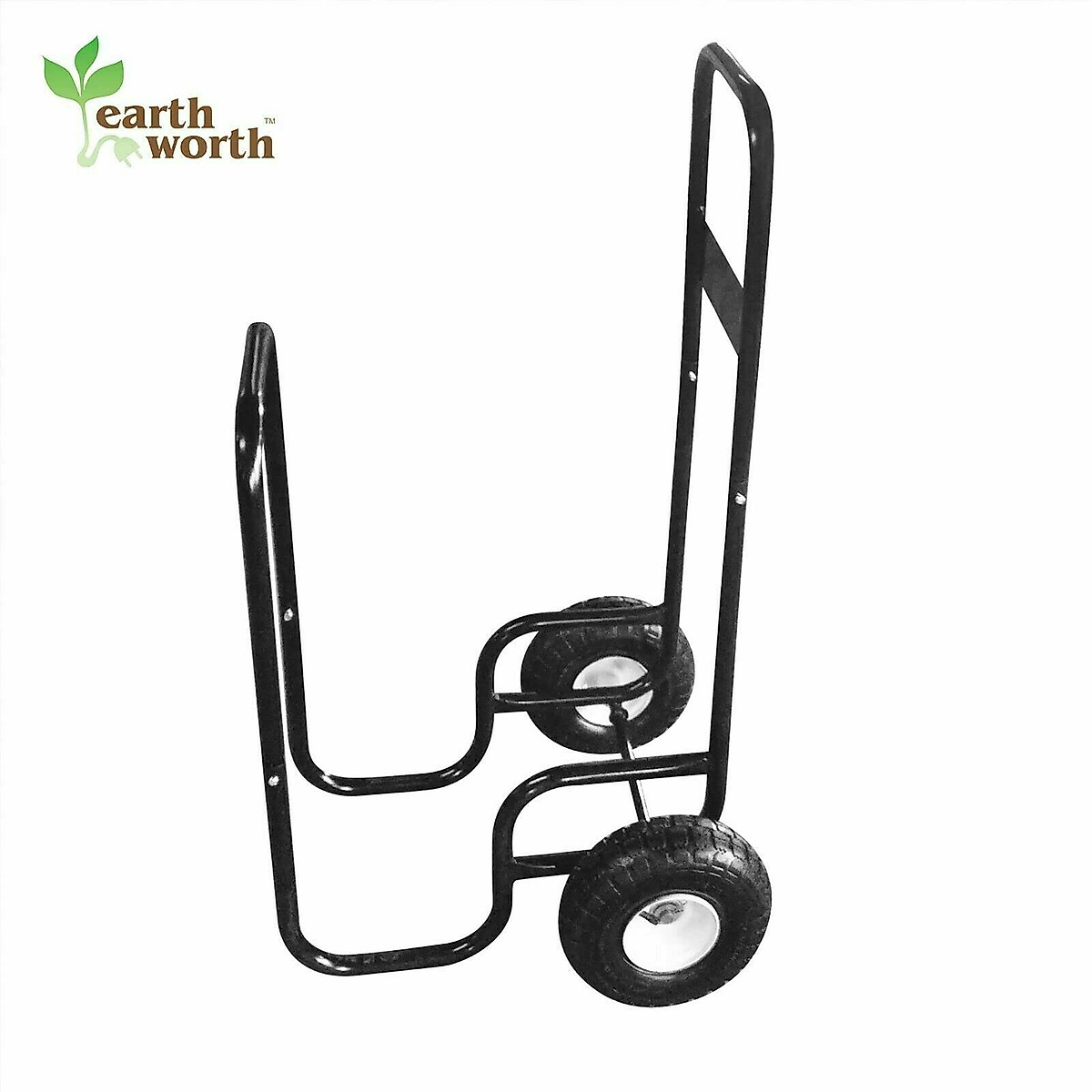 LiveCreative Steel Firewood Log Cart Carrier - Fireplace Log Rolling Caddy Hauler - Wood Mover Outdoor Indoor Storage Holder Rack - Rolling Wheeled Metal Dolly Hauler Black RO09911