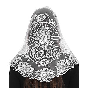Bozidol Catholic Church Mantilla Religious Orthodox Prayer Veil Chapel Wedding First Communion Veil Iglesia Velos (White)