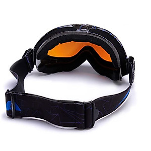 FRAHS Ski Goggles, Anti-Fog Snow Goggles with Double-Layer Lens & Extra Wide Elastic Band, Snowboard Goggles for Men & Women (Color : B, Size : 18 * 8.6CM)