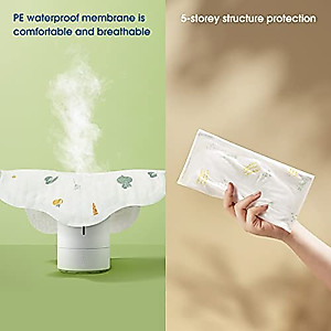 SEEDNUR Baby Disposable Drooling Bibs 360°Rotate Bibs For Teething And Drooling,Unisex Baby Bibs 20pcs(Boat)