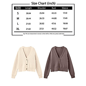 LILLUSORY Women's Cropped Cardigan Oversized Button Sweaters 2025 Fall Trendy Knit Dressy Fashion Outfits Apricot S