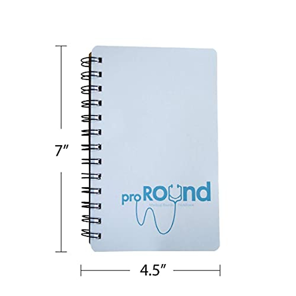 Medical Rounds Notebook, proRound – Spiral Notebook, Notepad with Template, Log Book for Medical Students, Nurses & Physician Assistants, Pocket Size – 4.5 x 7 Inches, 75 Pages (Pack of 1)