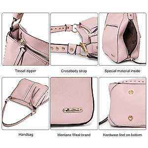 Montana West Purses For Women Handbags Large Crossbody Bag Leather Tote Shoulder Bucket Bags Pink