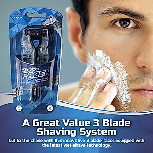 Dorco Pace 3 - Three Razor Blade Shaving System- Value Pack - 16 Cartridges (No Handle)
