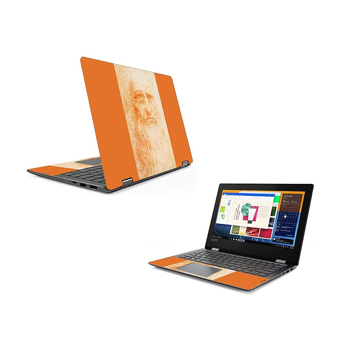 MightySkins Skin Compatible With Lenovo Flex 6 11" (2018) - Red Chalk Man Portrait | Protective, Durable, and Unique Vinyl Decal wrap cover | Easy To Apply, Remove, and Change Styles | Made in the USA