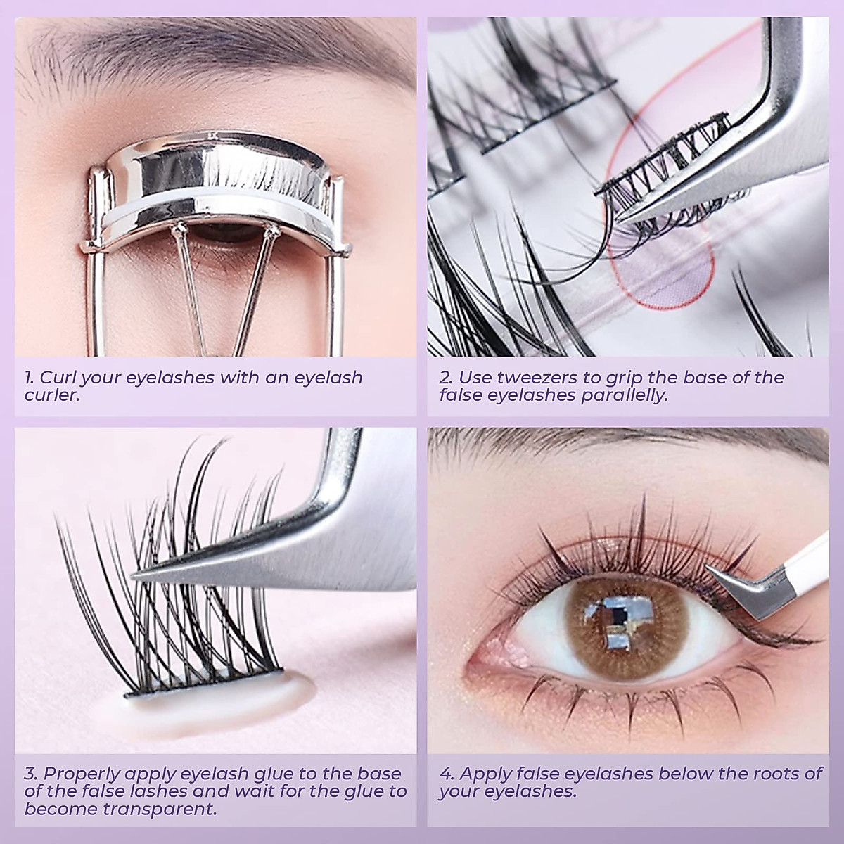 MAEXUS Lash Clusters DIY Eyelash Extensions 72 Clusters Lashes Natural Look Individual Lashes Eyelash Clusters Extensions Wispy Lashes Cluster DIY at Home (6/8/10/12 MM)