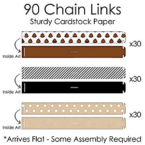 Big Dot of Happiness Party ’Til You’re Pooped - 90 Chain Links and 30 Paper Tassels Decoration Kit - Poop Emoji Party Paper Chains Garland - 21 feet