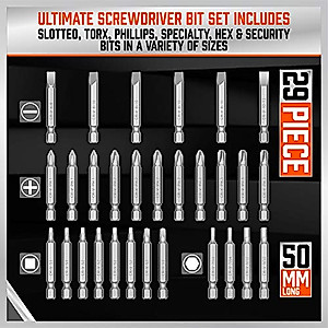 HORUSDY 208-Piece Professional Screwdriver Bit Set, Chrome Vanadium Steel Driver Bit Set, Includes Security Bits