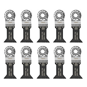 Fein E-Cut Universal Saw Blade for Sheet Metal, Aluminum Profile, Copper Pipes, Wood, Dry Wall and Plastics Materials- StarLock Mount, 1-3/4" Width, 2-1/8" Length, 10-Pack - 63502223290